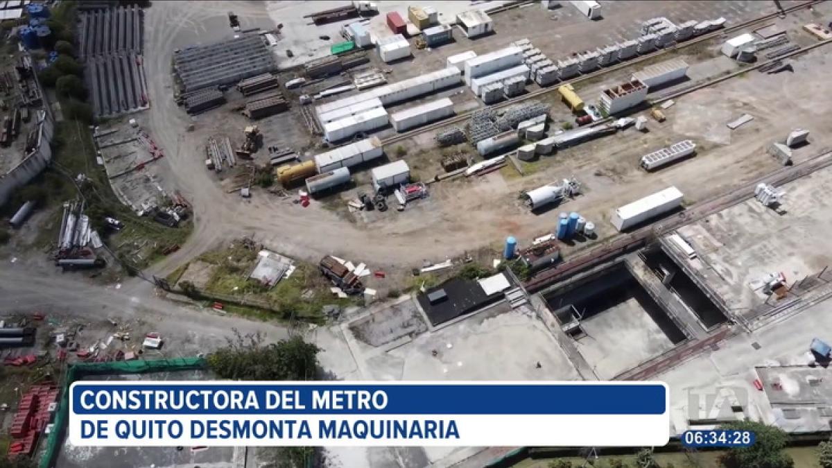 Constructora del Metro de Quito desmontó maquinaria de trabajo